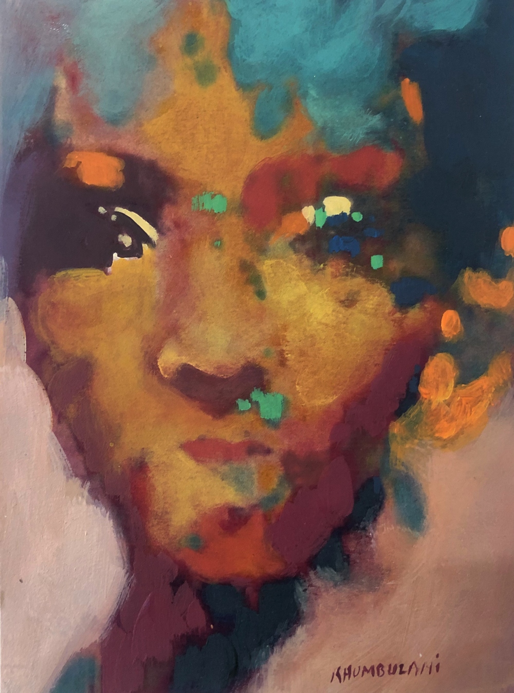 Khumbulani - Faces (140 x 190) (SOLD) - Lonehill Art Gallery