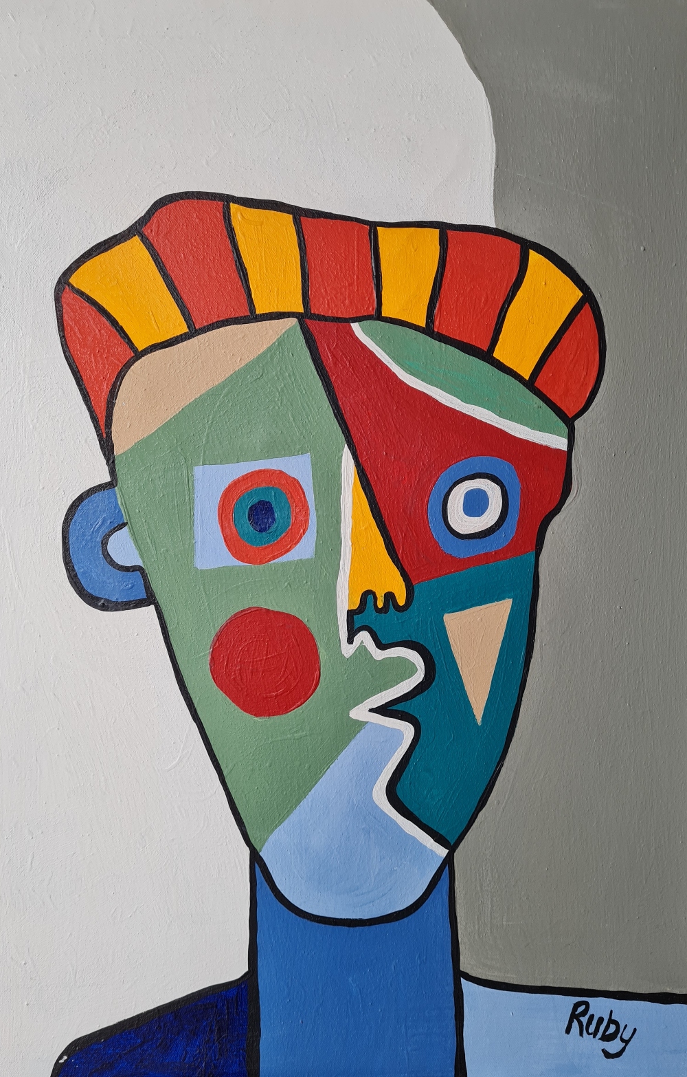 Ruby - Various Abstract Faces (600 x 400) - Lonehill Art Gallery
