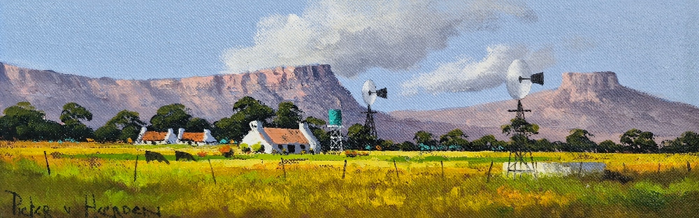 Pieter Van Heerden - Farm Scenes (450 x 160) - Lonehill Art Gallery